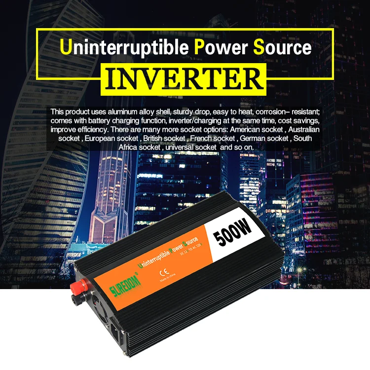 500w Mini UPS with Battery Charger - Reliable Power Inverter