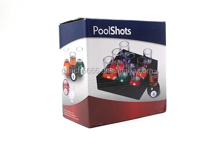 Hot Sell 9 Shot Pool Drinking Glass Game Set Shot Glass Drinking Game ...