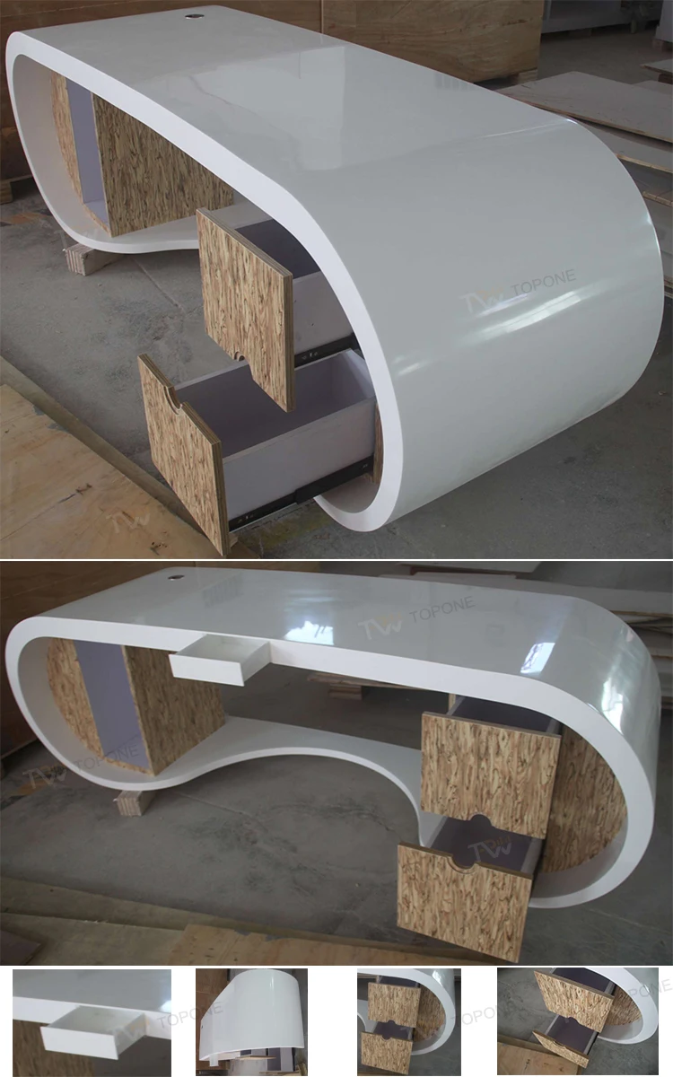 Luxury Artificial Marble Curved Executive Office Manager Ceo Desk ...