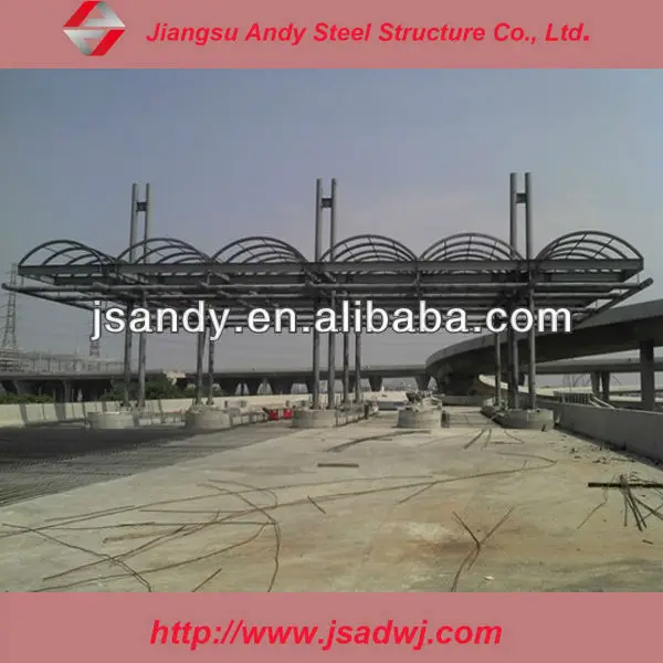 Durable Long Span Steel Truss Shed for Toll Station Gate
