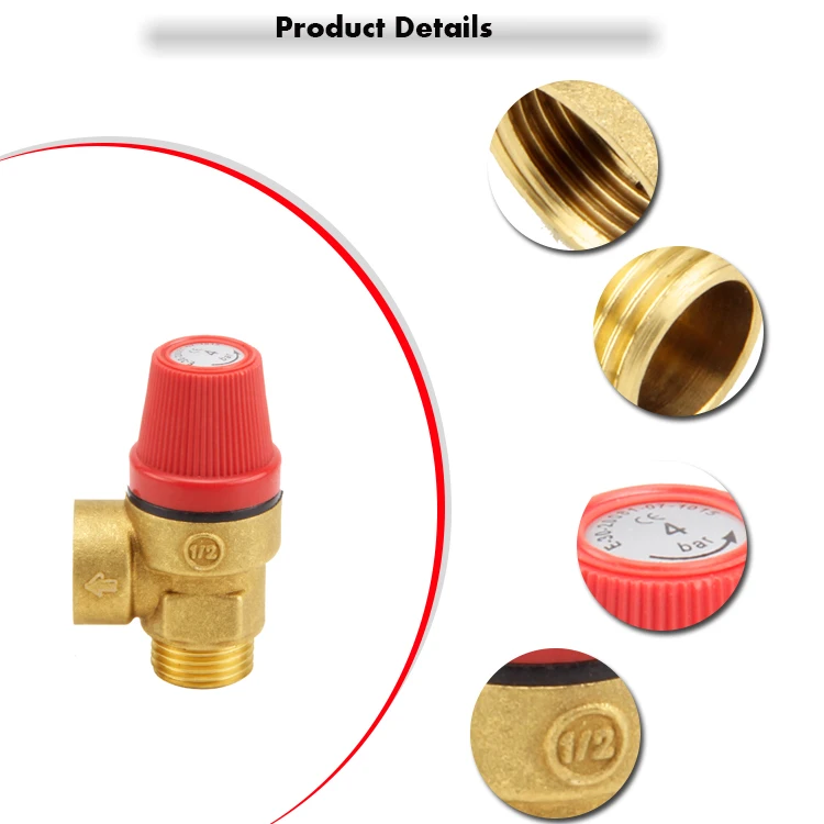 Water Adjustable Brass Pressure Relief Valve - Standard