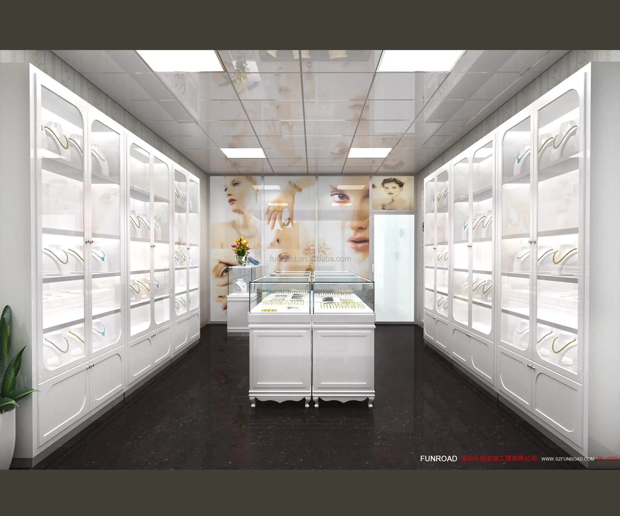 3d Rendering Jewellery Shop Interior Design/jewellery Shop Decoration ...