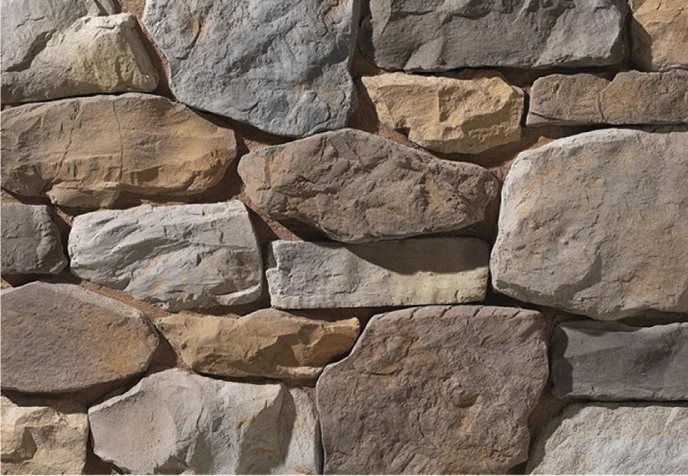 Prefab Stone Wall/stone Hardboard Wall Panel/wall Cladding Split Face ...