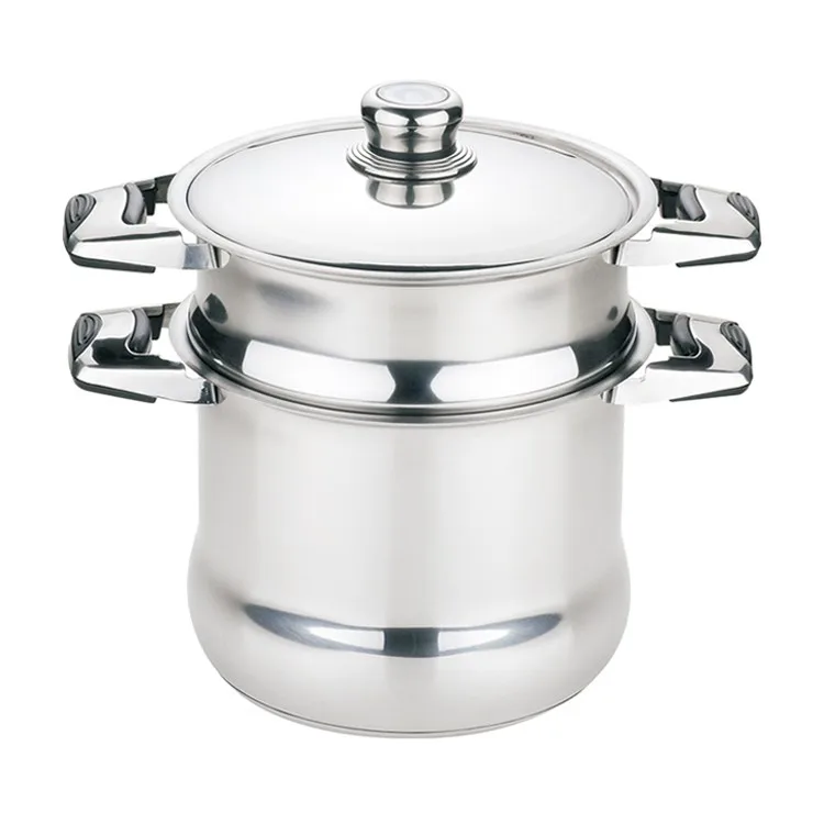 Big Capacity Heavy Duty Cooking Pot with Steamer Thermometer Knob