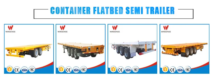 40ft Roro Ship Container Flatbed Vehicle Semi Trailer for Sale