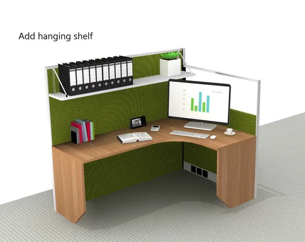 L Shape 1 Seater 1 Person Modern Office Cubical Furniture Staff ...