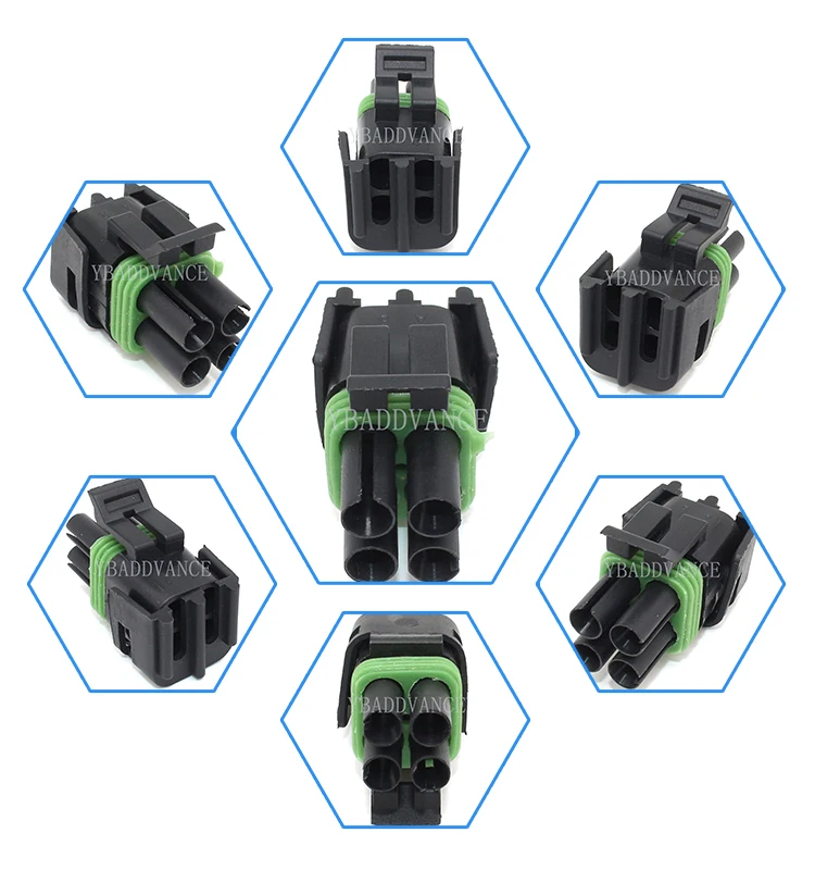 12015798 4 Pin Automobile Plastic Weather Pack Pa66 Female Connector ...