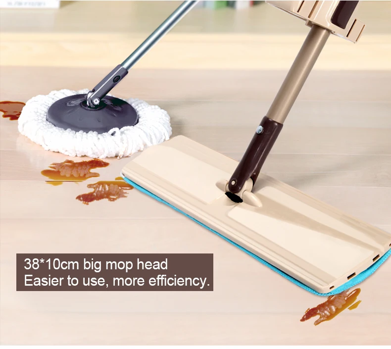Updated Wide Plate Easy Use Microfiber Hands Free Cleaner Flat Mop ...