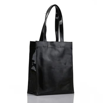 Black Wholesale Zipper Pvc Vinyl Tote Shopping Bag - Buy Vinyl Bag,Tote ...