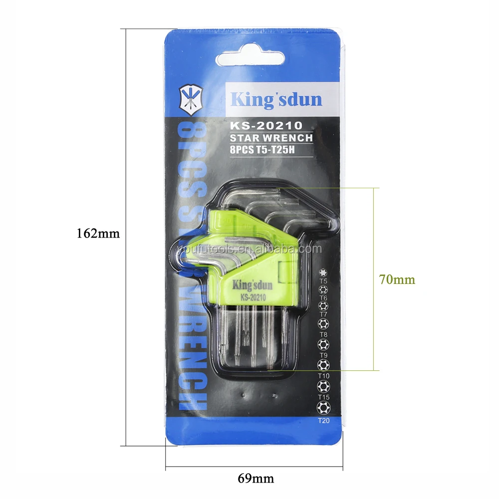 8pcs High Hardness Star Wrench Torx Hex Allen Key Set