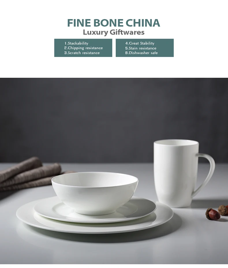 High Grade Bone China Breakfast Dinnerware Set Ceramic Tableware For ...