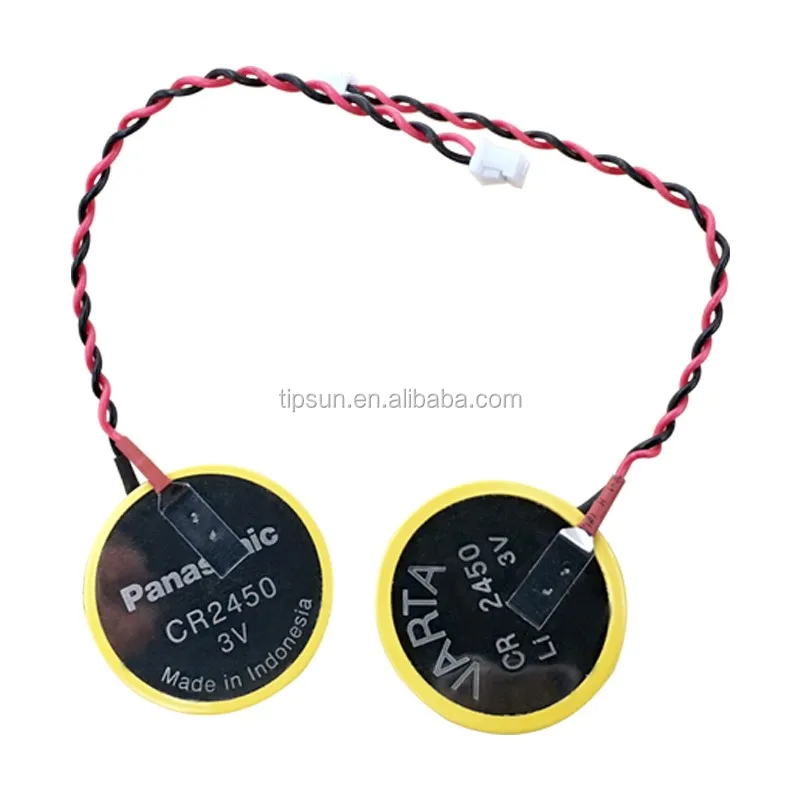 Customized Cr2450 3v Lithium Button Battery With Solder Tabs For Vx520 ...