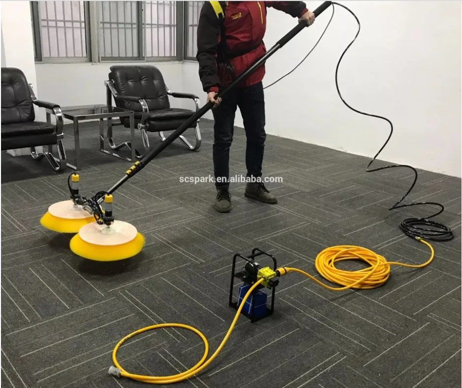 Double Brushes Solar Panel Cleaning Machine Kit for Dry and Wet Cleaning