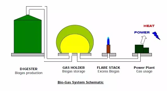 BSL Double Membrane Biogas Holder for Methane Gas Torch and Electricity ...