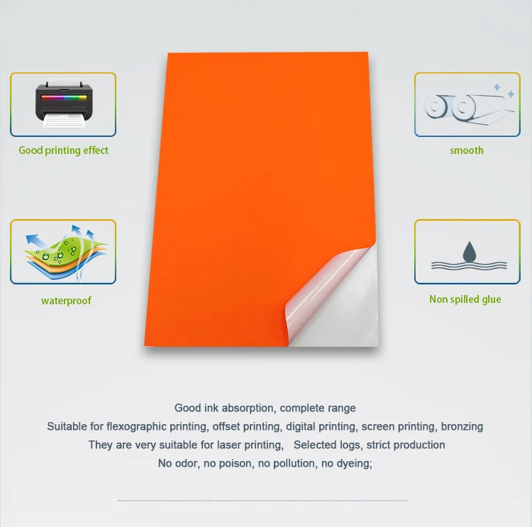 Quality First A4 Size Fluorescence Self Adhesive Paper