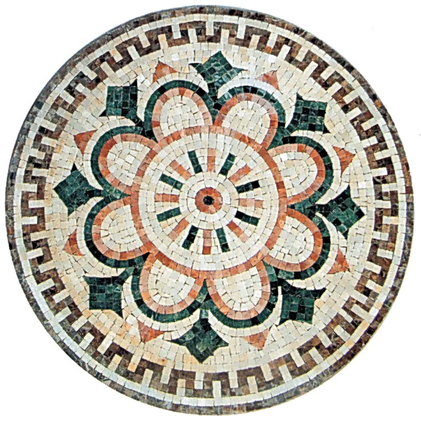 Round Shape Unique Design Concept Mosaic Medallion Floor Patterns Tile ...