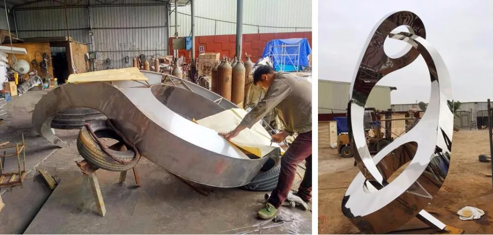 Stainless Steel Artificial Metal Tree Sculpture - Modern Outdoor Decoration