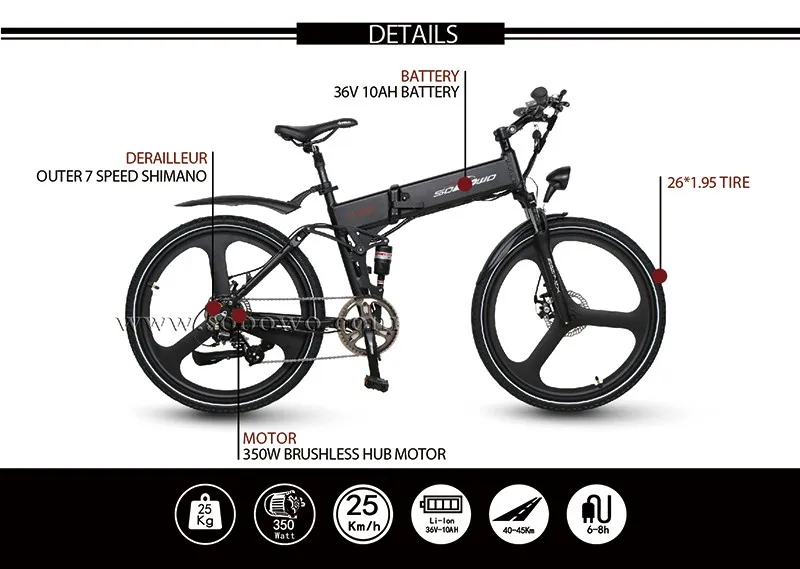 26" Full Suspension Model Cf26-r Integrated Wheel Electric Bike ...