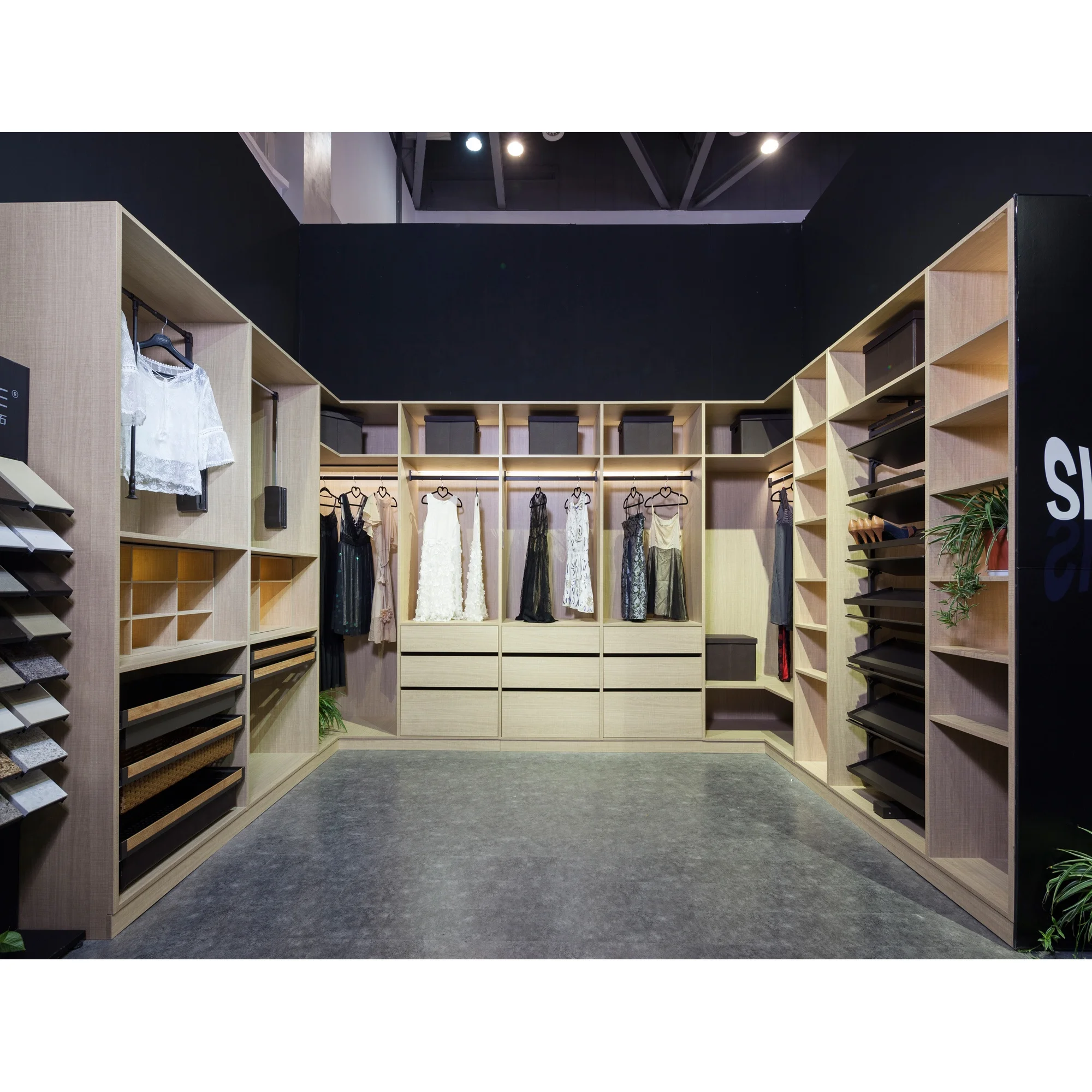 Nicocabinet Modern U Shaped Wardrobe Design Custom Wooden Melamine Walk ...