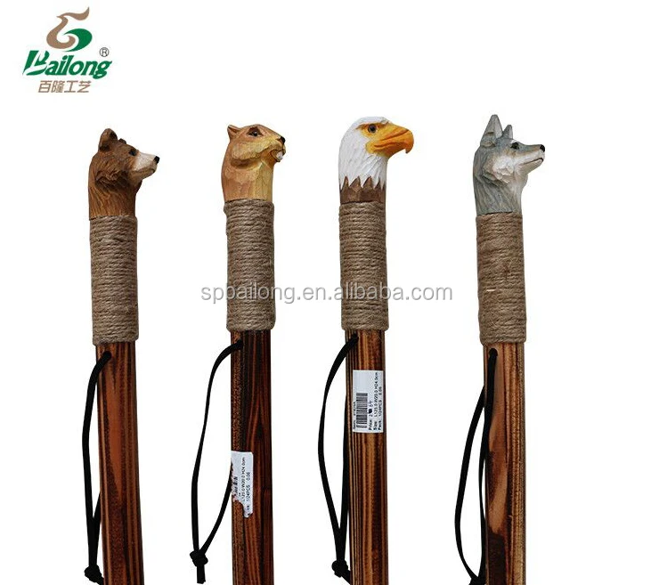 123 Cm Sculpté À La Main Animal Loup Bâton De Marche - Buy Bâtons De ...
