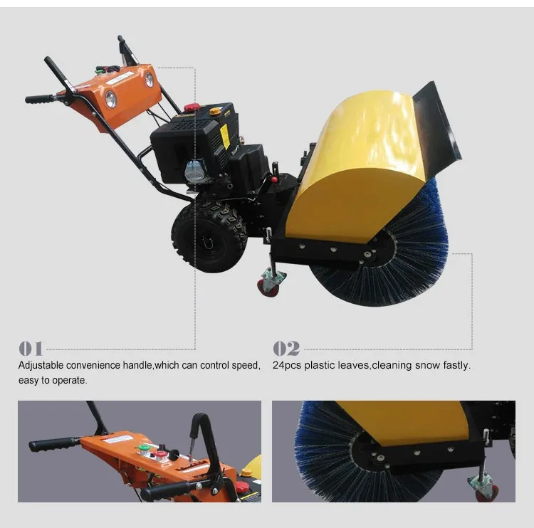 Multifunctional 15HP power gasoline snow sweeper snow cleaning machine ...