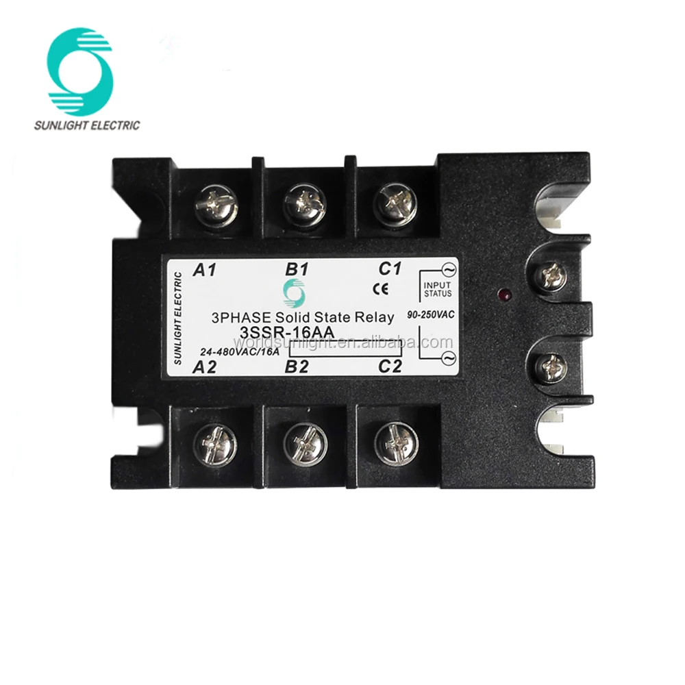 3ssr-16aa 16a 90-250vac Input 24-480vac Output Solid State Relay Ssr 3 ...