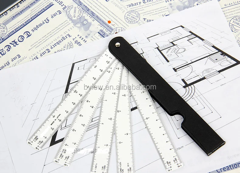 19cm Fan Plastic Scale Ruler For Engineering - Buy Fan Scale Ruler,19cm ...