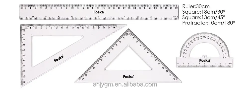 4 Pieces Students Plastic Geometric Ruler Set - Buy Ruler Set,School ...