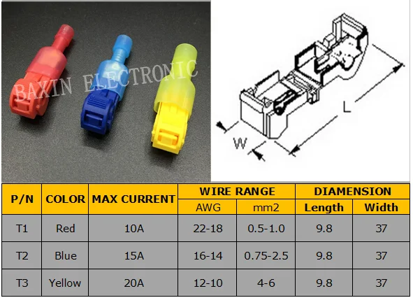 T1/t2/t3 T Insulating Quick Splice Terminal Connector - Buy Quick ...