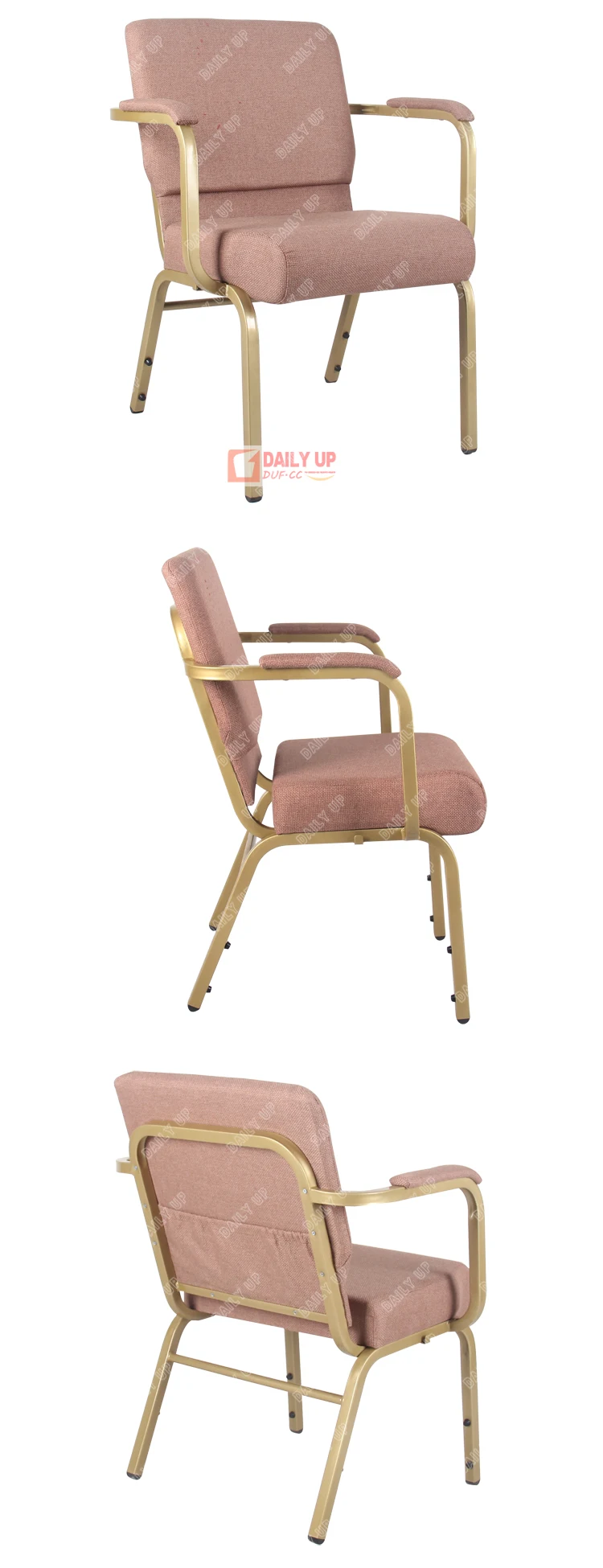 Stackable Church Chair with Armrest - Modern & Comfortable