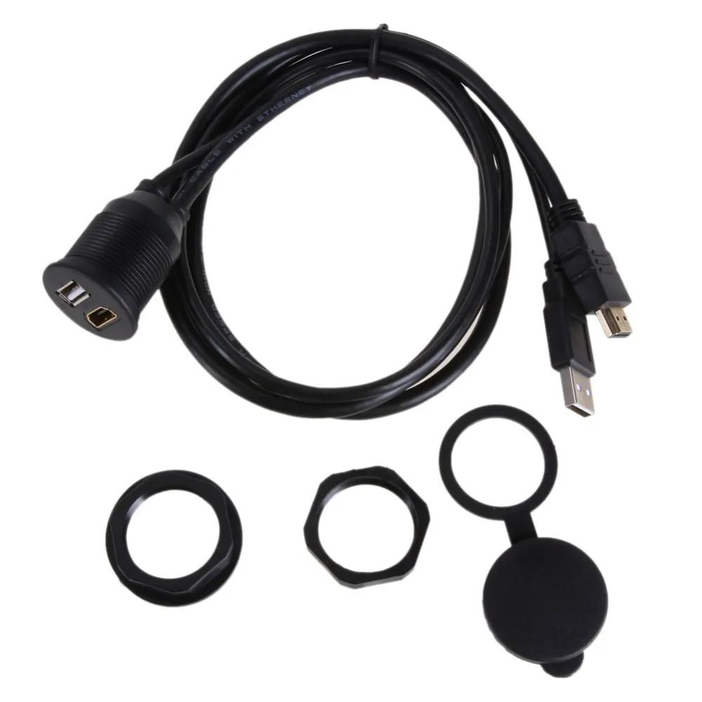 3M Car Dashboard Flush Mount Panel - USB 2.0 HDMI Extension