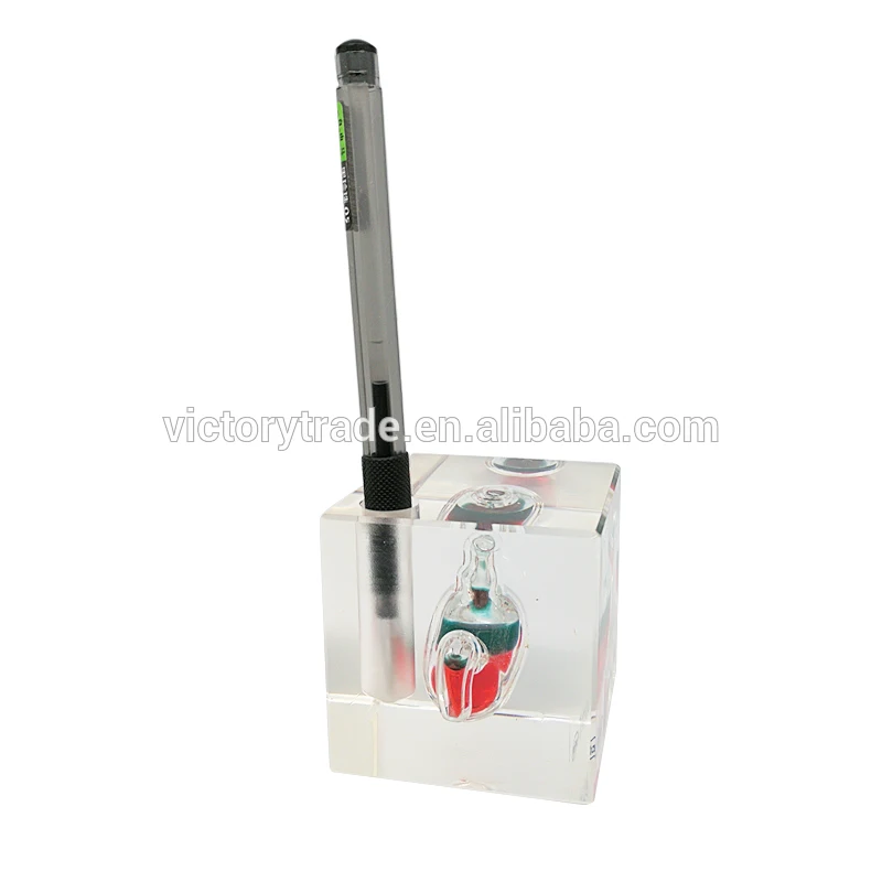 V-p003 Promotional Stomach Shape Liquid Filled Paper Weight With Pen ...