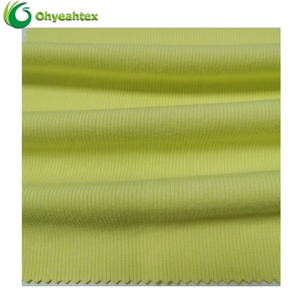 Polyester Rayon Spandex 2x2 Rib Knit Fabric for Collar or Cuff