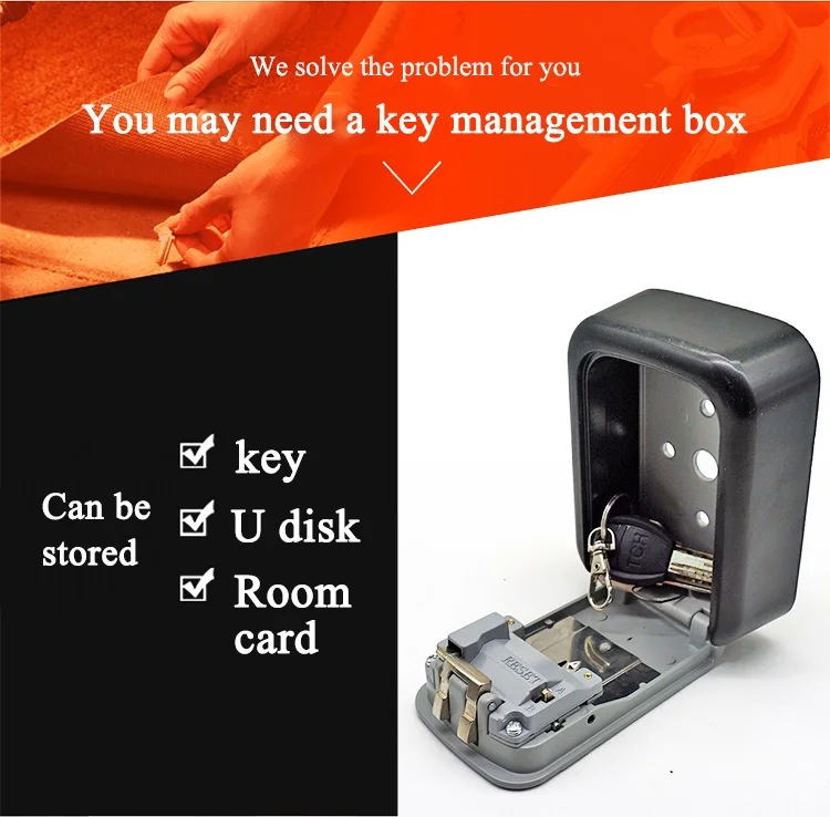 Outdoor Storage Key Hide Box Wall Mounted Combination Lock Safe Box ...