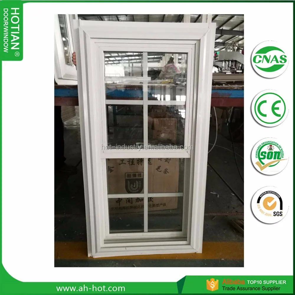Factory Price Pvc Double Glazed Hung Windows America Style Pvc Vertical ...