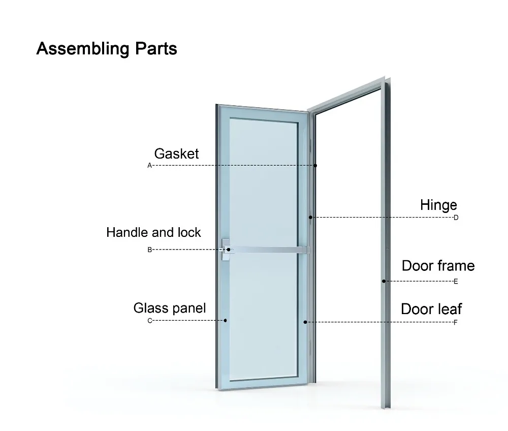 Emergency Exit Door For Commercial Building Hospital Full Glass Door ...