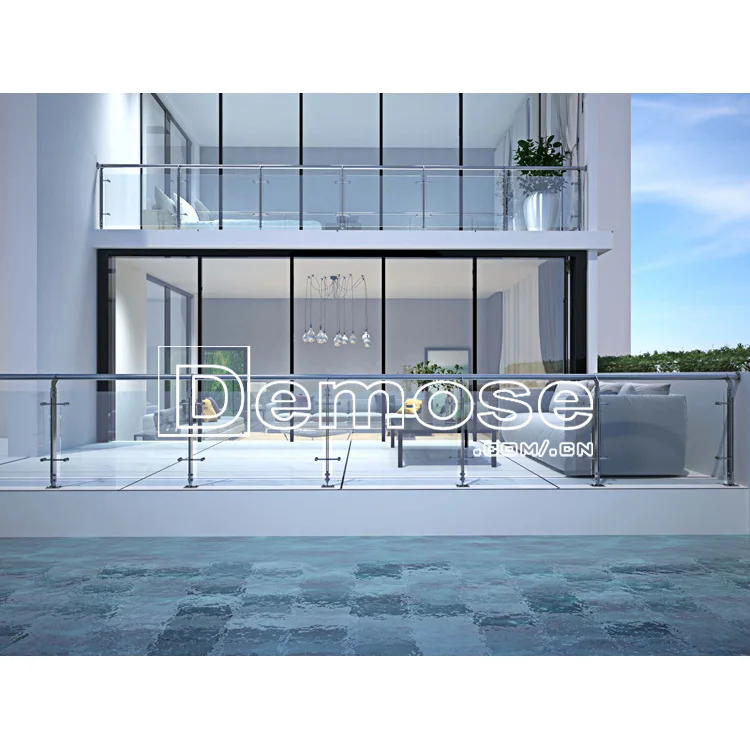 Spider Glass Railing/ Straight Glass Stair/wood Tread - Buy Staircase ...