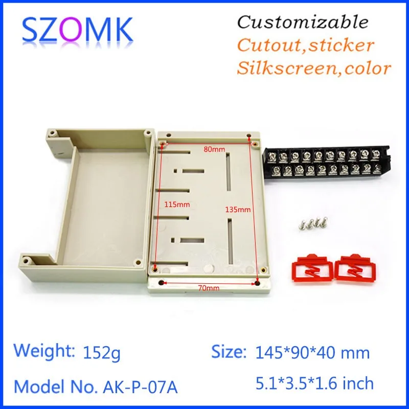 Szomk Industrial Control Case Abs Din Rail Enclosures For Electronic ...