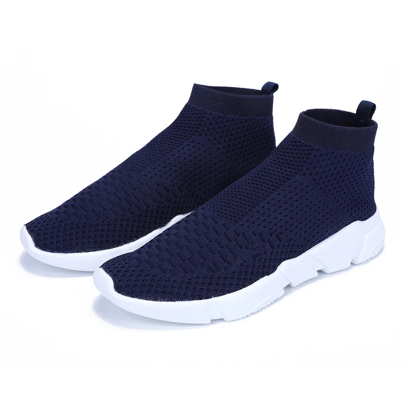 Unisex High-cut Knit Fabric Sneaker Sneker Shoes For Reseller Small Moq ...