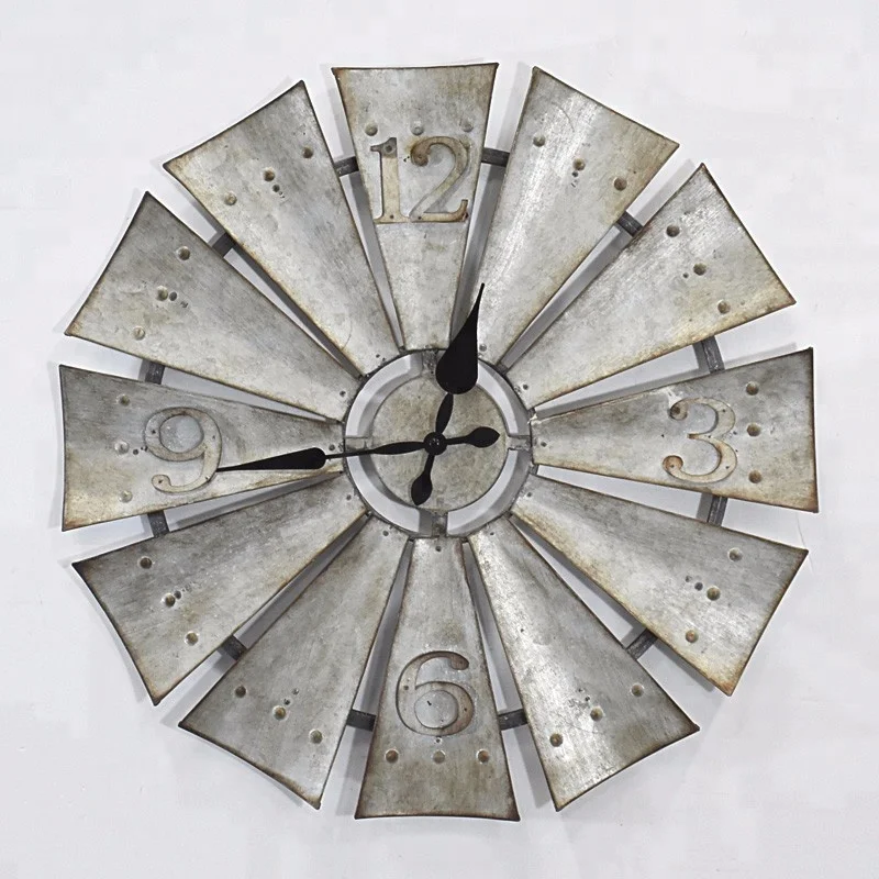 Black Indoor Silent Battery Operated Metal Decorative Clock,European ...