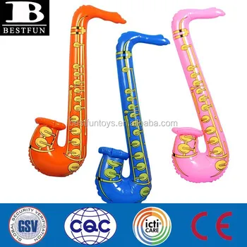 Promotional Custom Made Inflatable Cartoon Saxophone Toys Plastic Fake ...