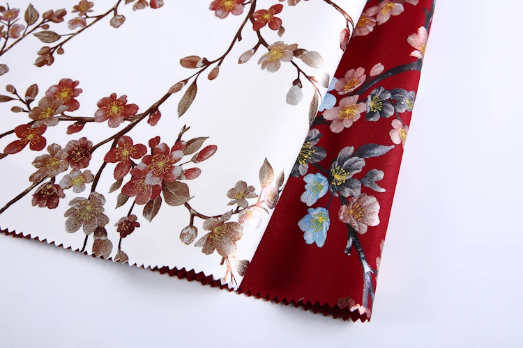 Customizable Recycle Polyester Interlock Floral Foil Print Fabric