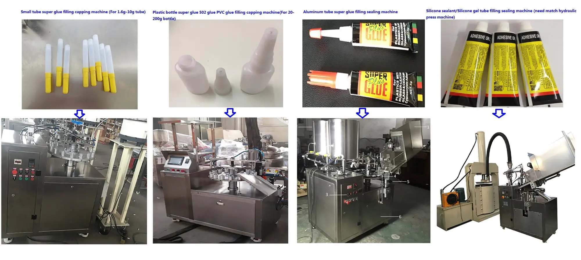 Epoxy Resin Super Glue Bottle Filling Machine 502 Glue Filling Capping ...