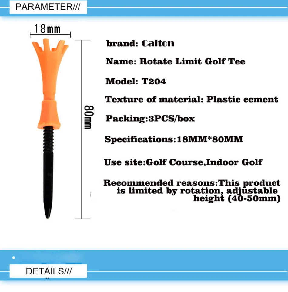 Wholesale Customize Colorful Adjustable Screw Plastic Golf Tees - Buy ...