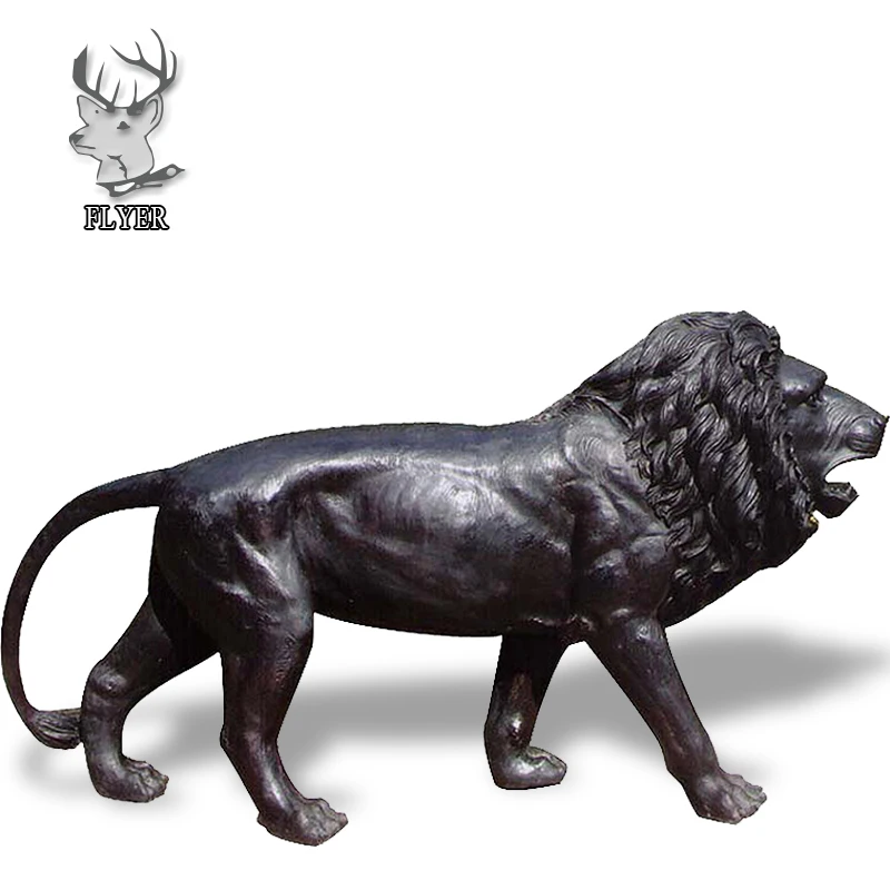 Metal Casting Life Size Bronze Winged Lion Statue