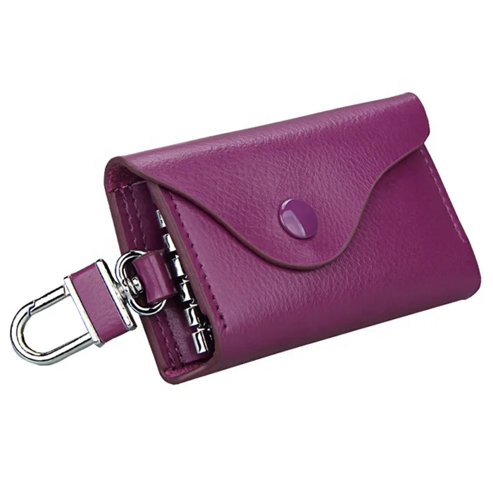 Personalised Cowhide Leather Key Purse with 6 Keychains