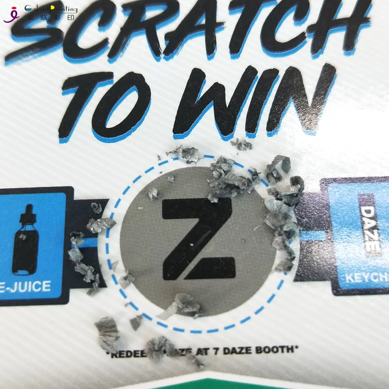 250gsm Art Paper Custom Printing Scratch Lottery Tickets Scratch Off ...