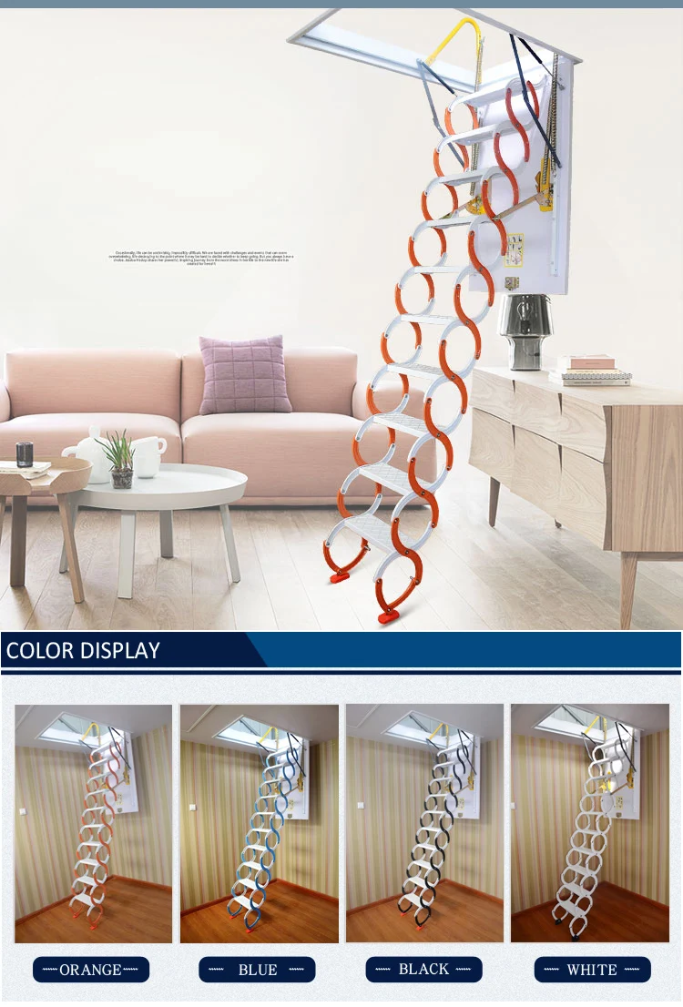 Carbon Steel Adjustable Access Ladders to Attic - Max Load 300KGS