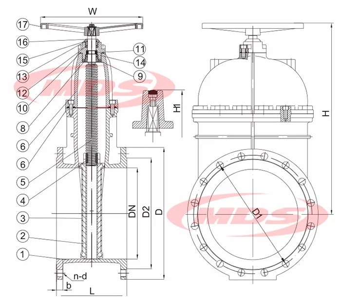 Din3352 /en1171 36 Inch Ductile Cast Iron Ggg50 Big Size Resilient ...