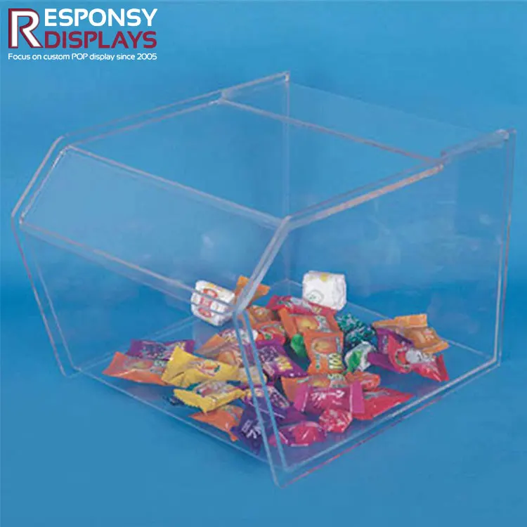 Customized Countertop Acrylic Candy Display Bins In Retail Store - Buy ...
